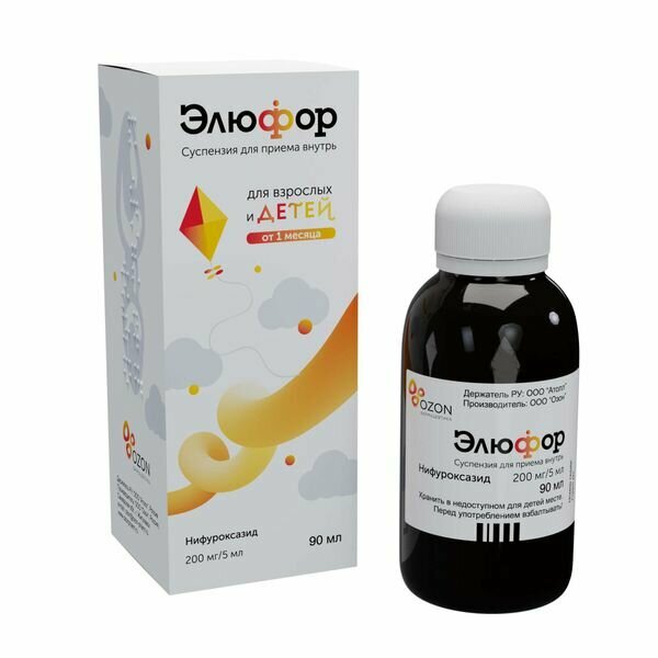 Элюфор суспензия для приема внутрь 200мг/5мл 90мл
