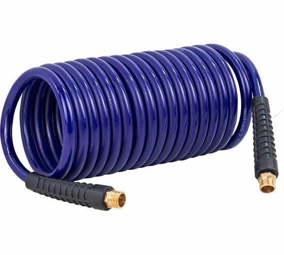 Шланг витой полиуретановый 6.5мм х 10мм х 5м с резьбовыми наконечниками 1/4" YATAFORCE