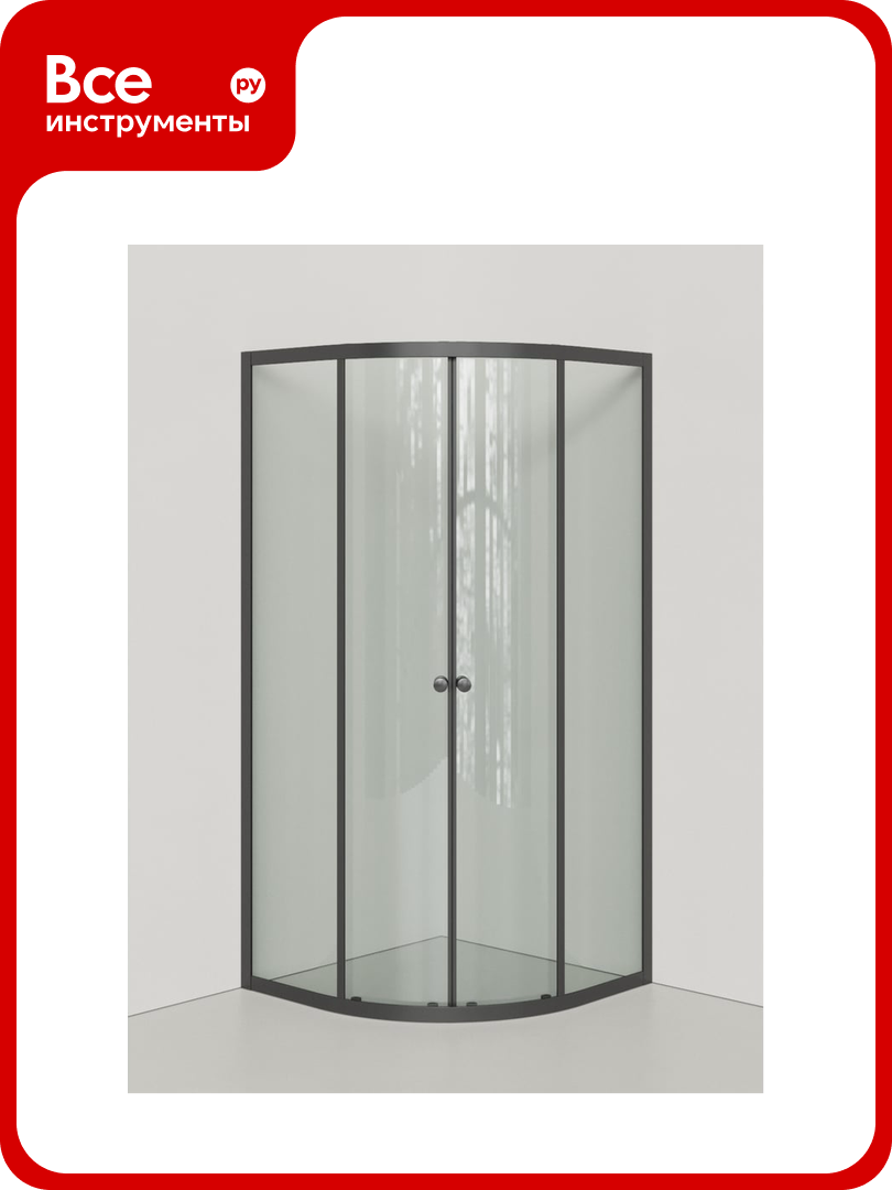 Душевой уголок без поддона ORANGE 88х88х185 E01-090TBxG E01-090TBG E01-090TB*G стеклянные шторки, черный профиль