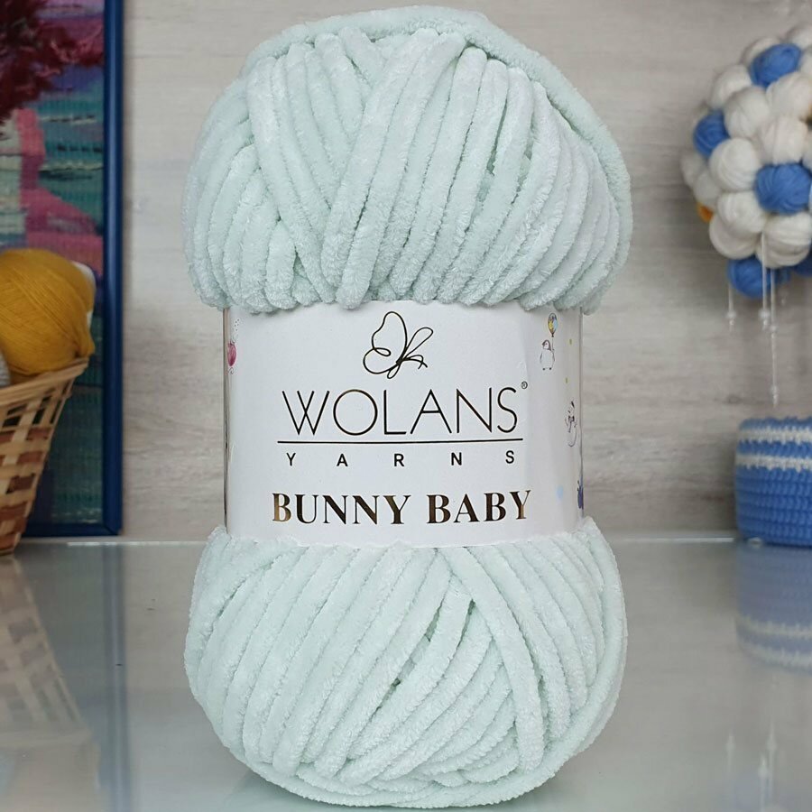 Пряжа Wolans BUNNY BABY 03 бледный мятный (5 мотков)