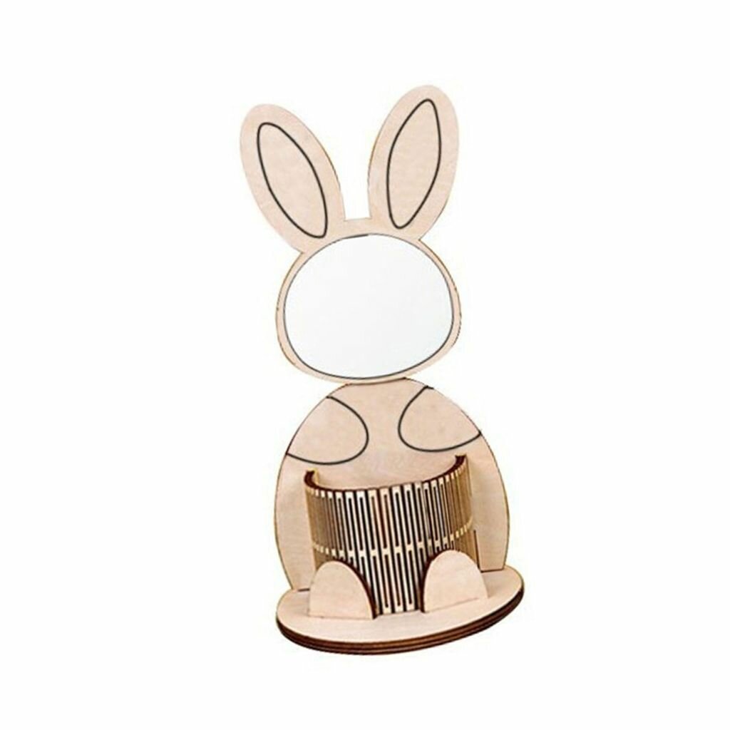 Декоративные статуэтки, Деревянная подставка для ручек, DIY, сборная фигурка кролика - стиль 2, 1 шт