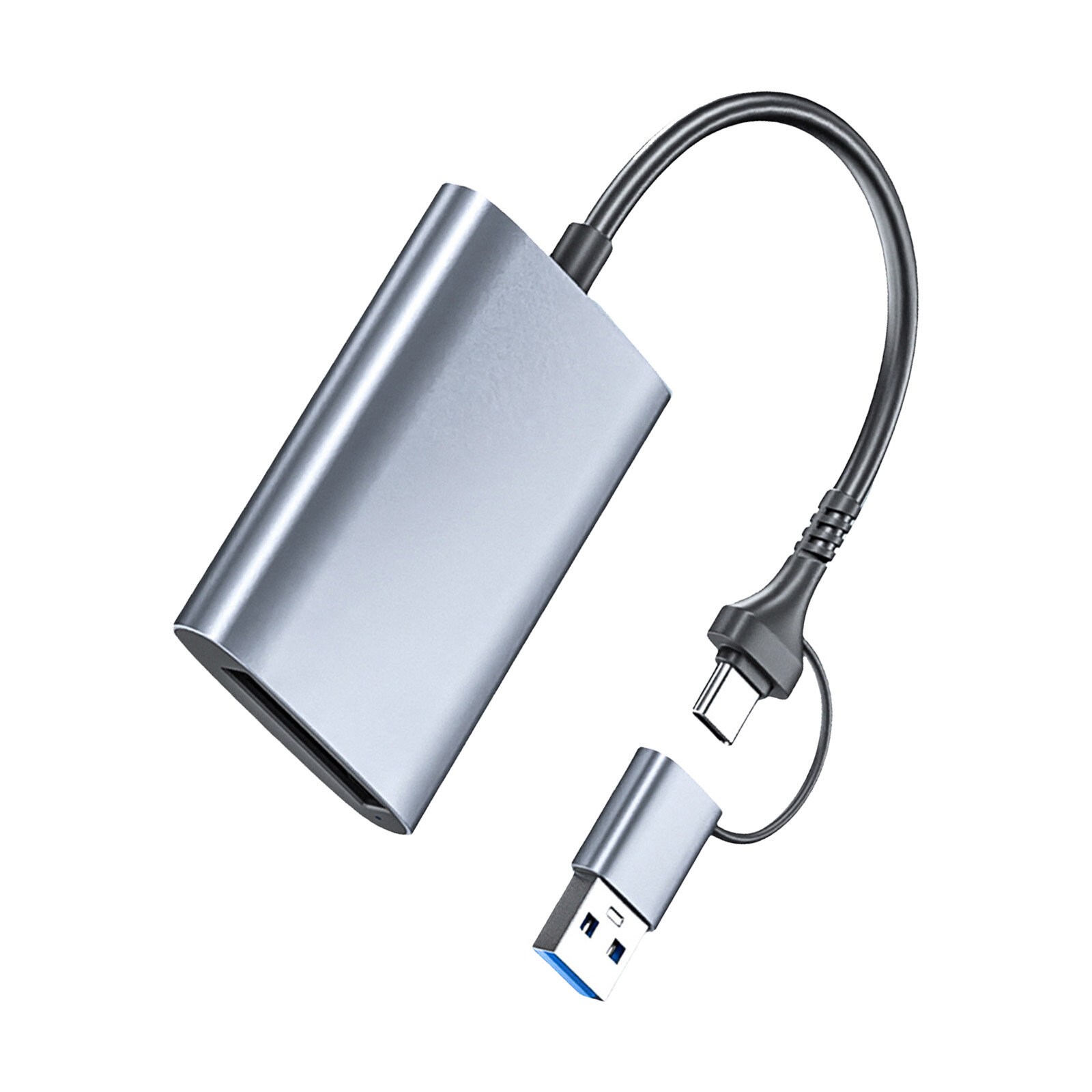 Проточный алюминиевый кардридер типа c USB-C и скоростью передачи 10 Гб/с