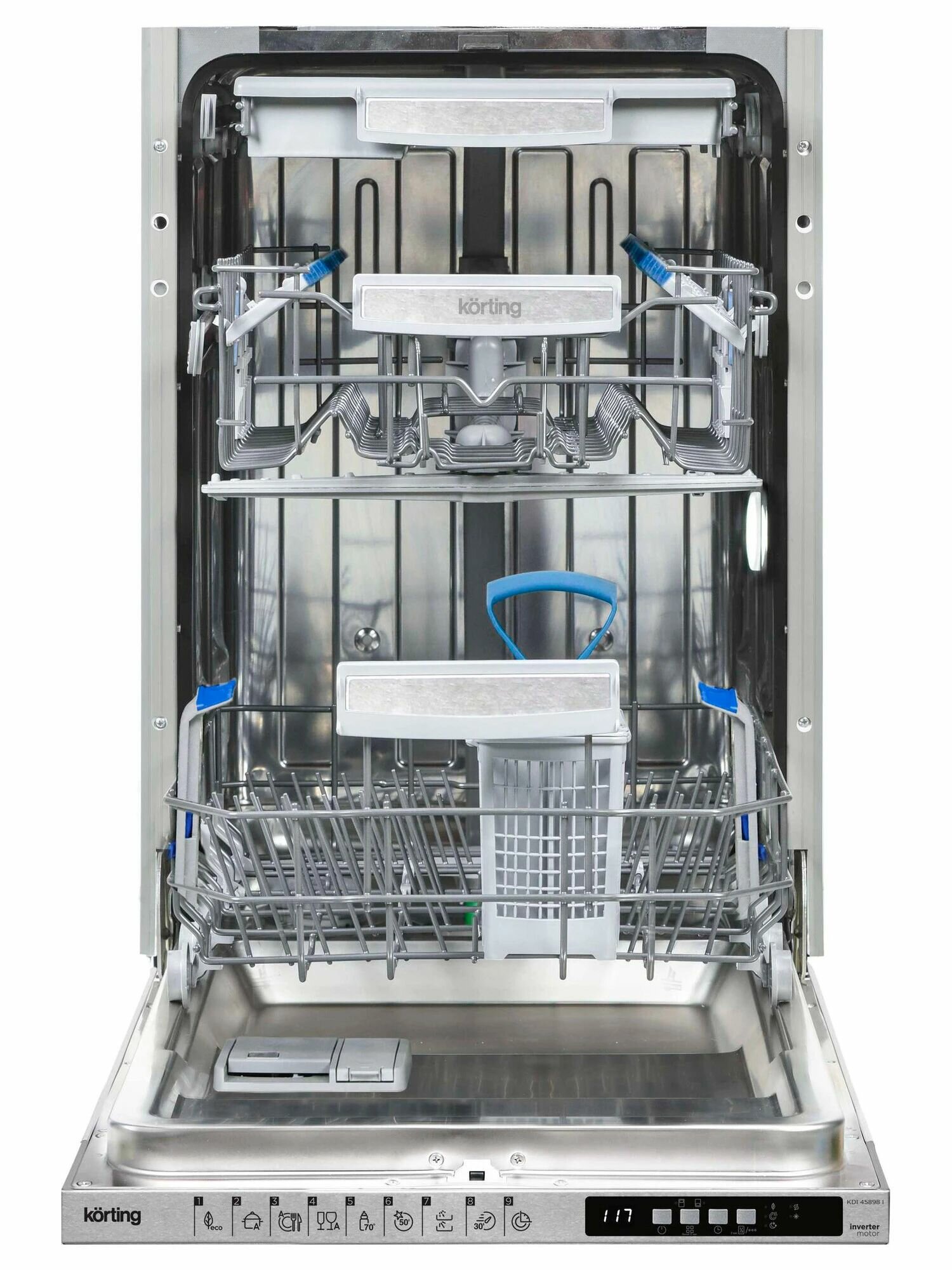 Посудомоечная машина Korting KDI 45898, встраиваемая, серебристая