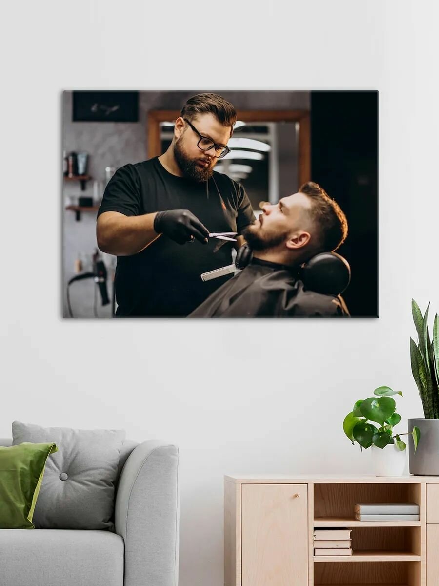 Картина на стену "Барбершоп", 40х30 см