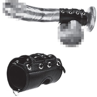 Blue Line 3" Cock Sheath, черная Сбруя для члена на шнуровке 7,5 см