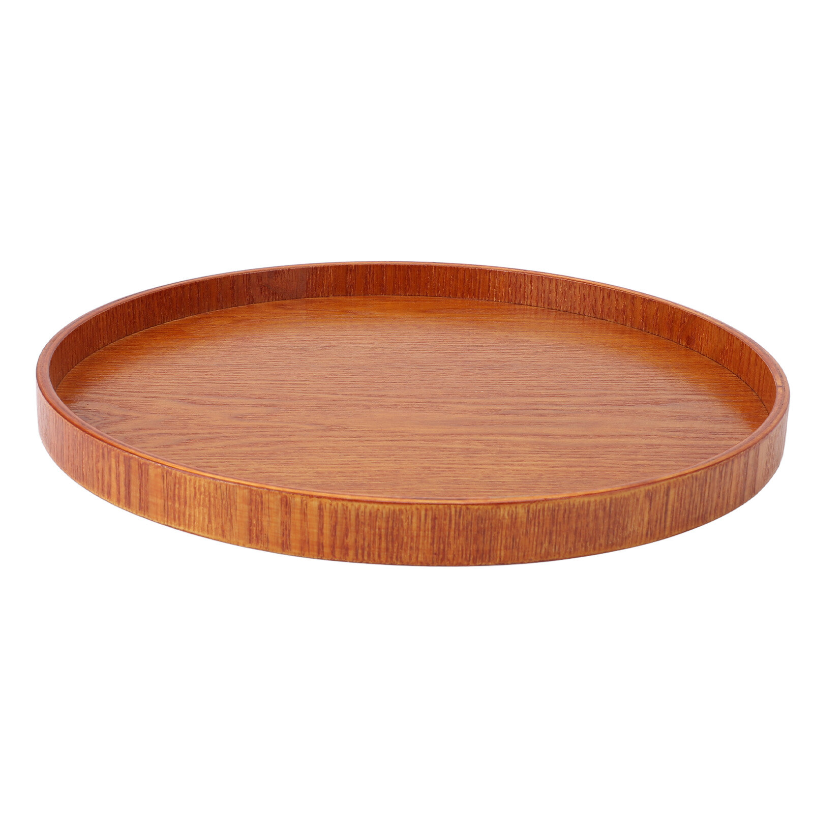 Круглый деревянный поднос из МДФ, деревянная сервировочная тарелка, разделочная доска для подачи колбасных изделий, кухонная стойка, домашний журнальный столик, декор для фермерского дома, коричневый цвет 27 см/10,6 дюйма