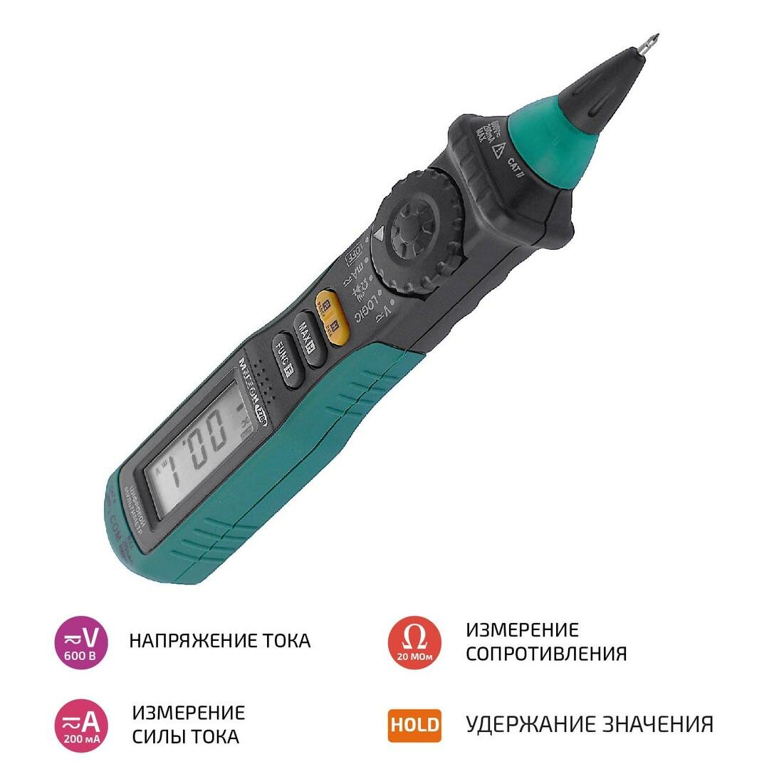 Мультиметр цифровой тип "ручка" мегеон 12789