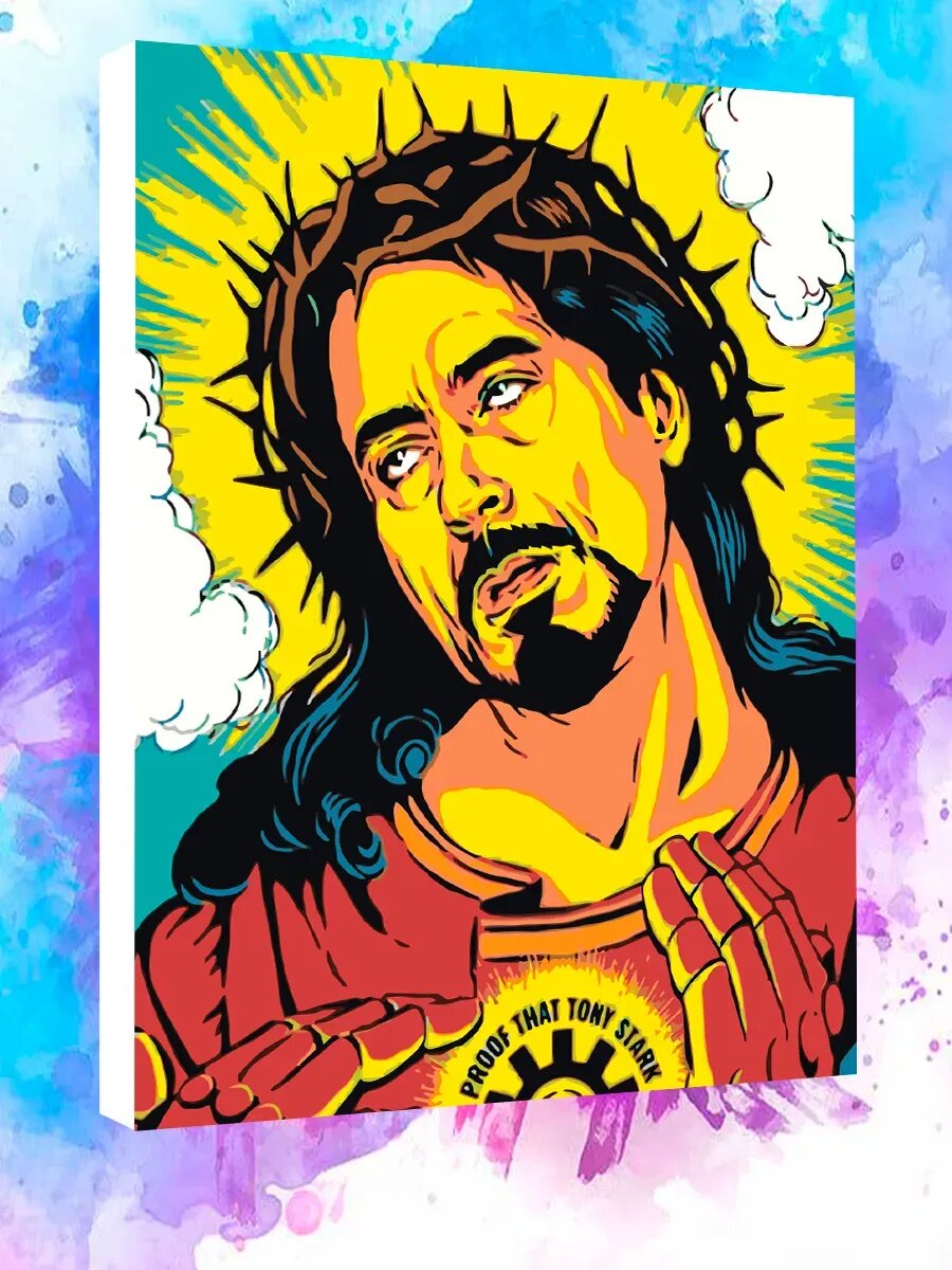 Картина по номерам Железный человек Марвел Marvel Мем