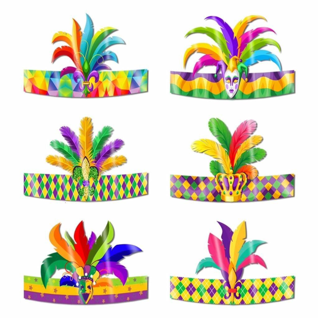 6шт, карнавальная декоративная бумажная шляпа