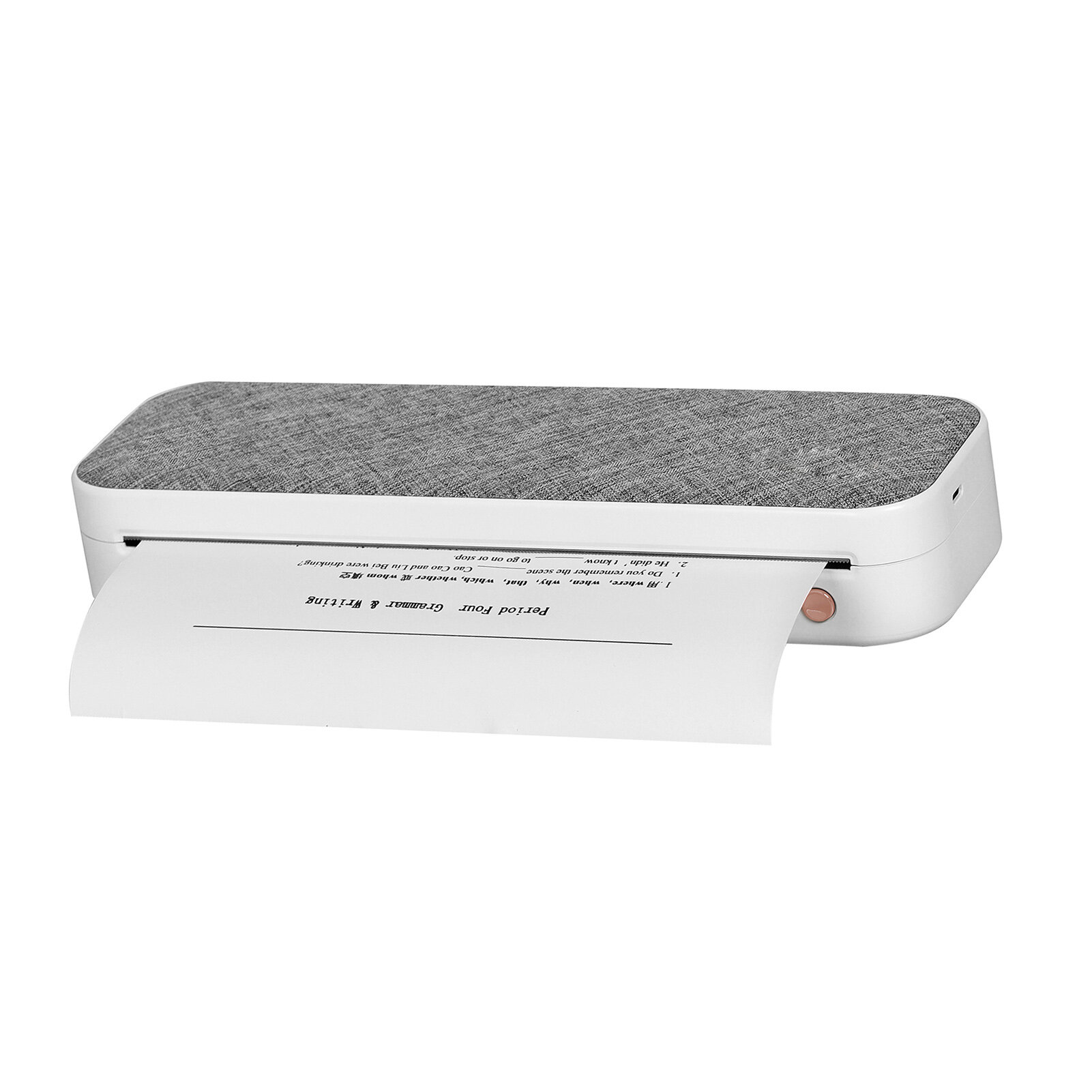 A4 Paper Printer Direct Thermal Transfer Wireless Mobile 210mm Mini Photo USB BT Connection with 1 Roll Support 2'/3'/4' Width Printing PDF File