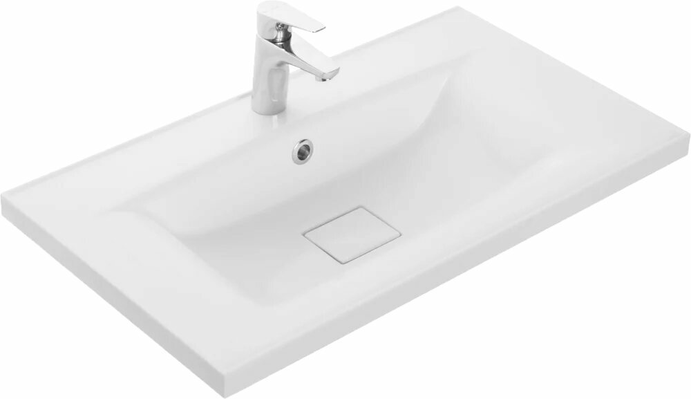 Мебельная раковина AQUATON Айрис 1A73263KAG010 80 накладная, из искусственного мрамора, белая, раковина для ванной, прямоугольная