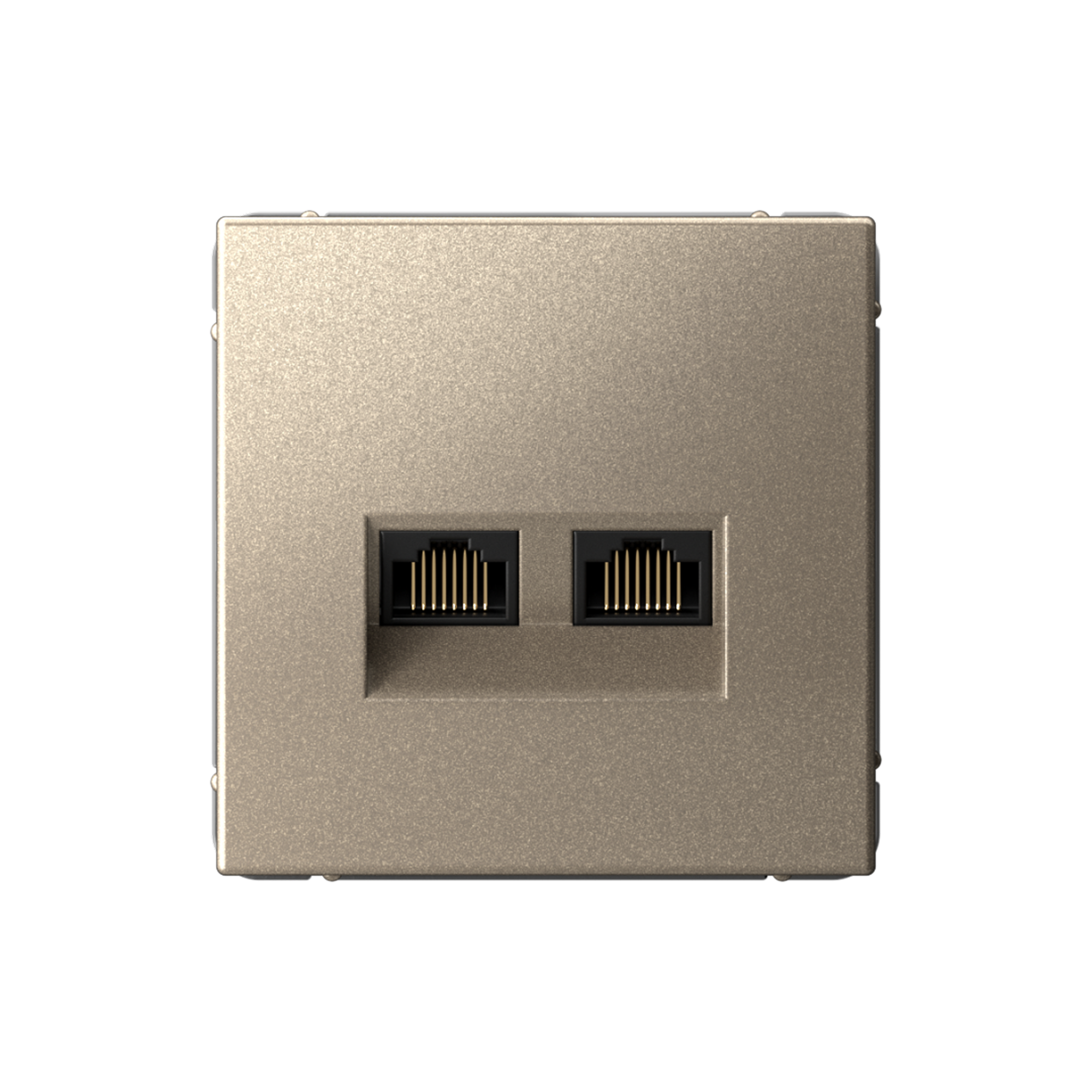 Розетка двойная компьютерная Systeme Electric ARTGALLERY RJ45+RJ45, кат. 5е, механизм, шампань GAL000585
