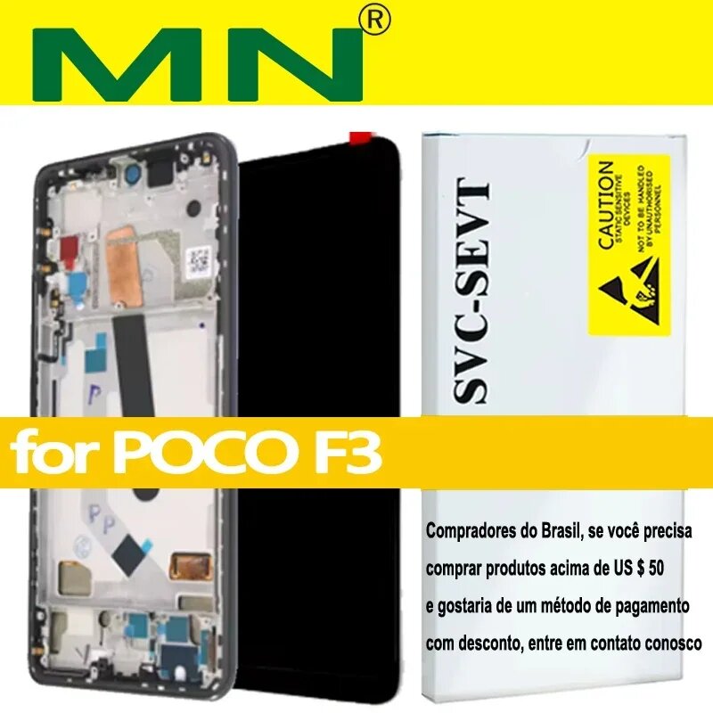 Оригинальный AMOLED 6,67 дюйма, 120 Гц, замена для Xiaomi POCO F3 M2012K11AG, Black No Frame