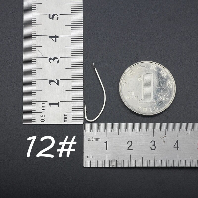 100 шт./лот рыболовный крючок с бородкой и длинным хвостовиком, высокоуглеродистые рыболовные крючки для ловли карпа, крючок с плоской ручкой 1-10, рыболовные аксессуары для белой лисы