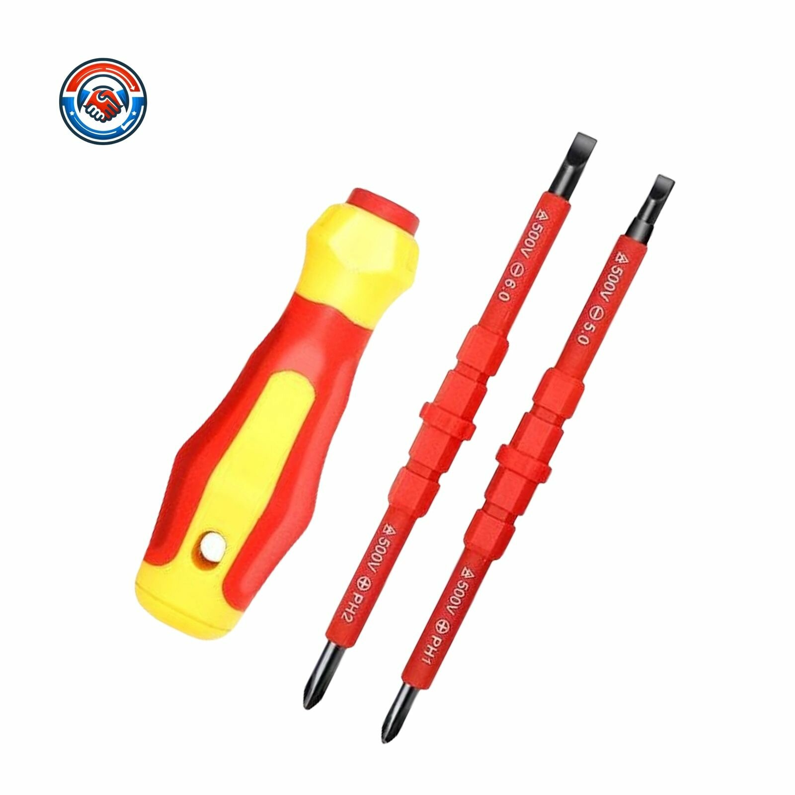 Изолированный набор отверток 3 в 1 с магнитным наконечником, эргономичная ручка, защита от удара током, набор для домашнего ремонта и электрики
