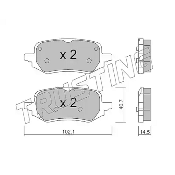 TRUSTING 1248.0 колодки дисковые передние с антискрип. пластинами\ Ford (Форд) puma
