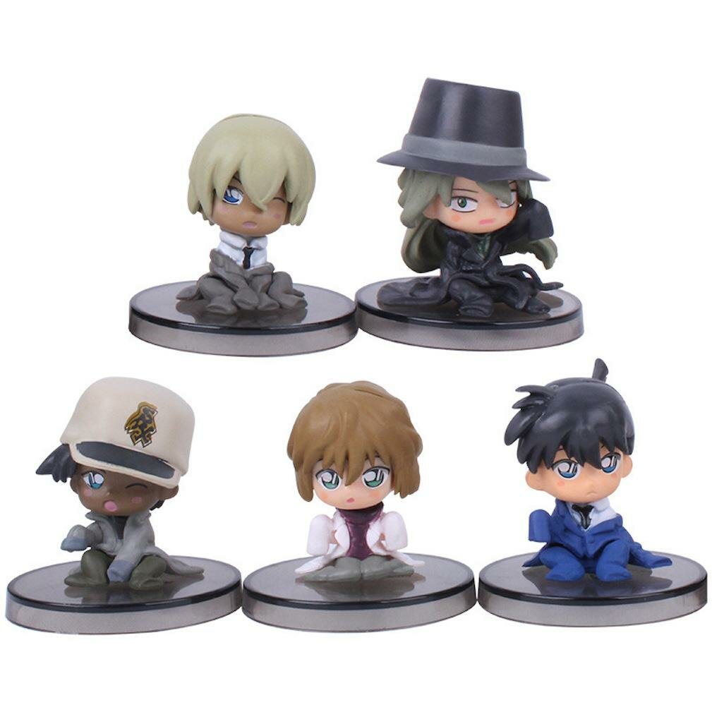 5 шт. Аниме Детектив Конан Фигурка Игрушка Коллекция Модель Персонажи