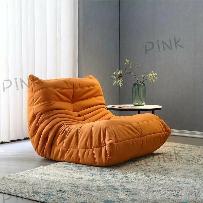 Бескаркасный диван Диван, Велюр искусственный, Размер XXL, оранжевый