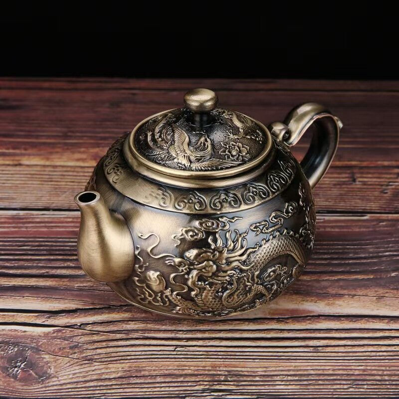 Чайный сервиз из высококачественной бронзы, заварочный чайник, 1 штука