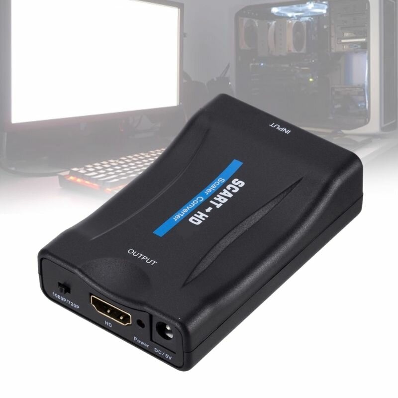 Конвертер SCART в HDMI HD + кабель питания USB