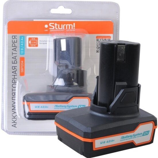 Аккумулятор Sturm! SBP1204 , 12В, 1BatterySystem12V, 4.0Ач, Li-Ion, пист рук