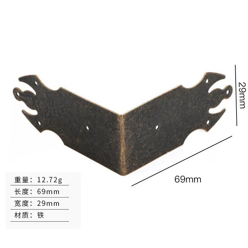 Антикварные угловые деревянные защитные винты 4 шт. 045-L-bronze-4pcs