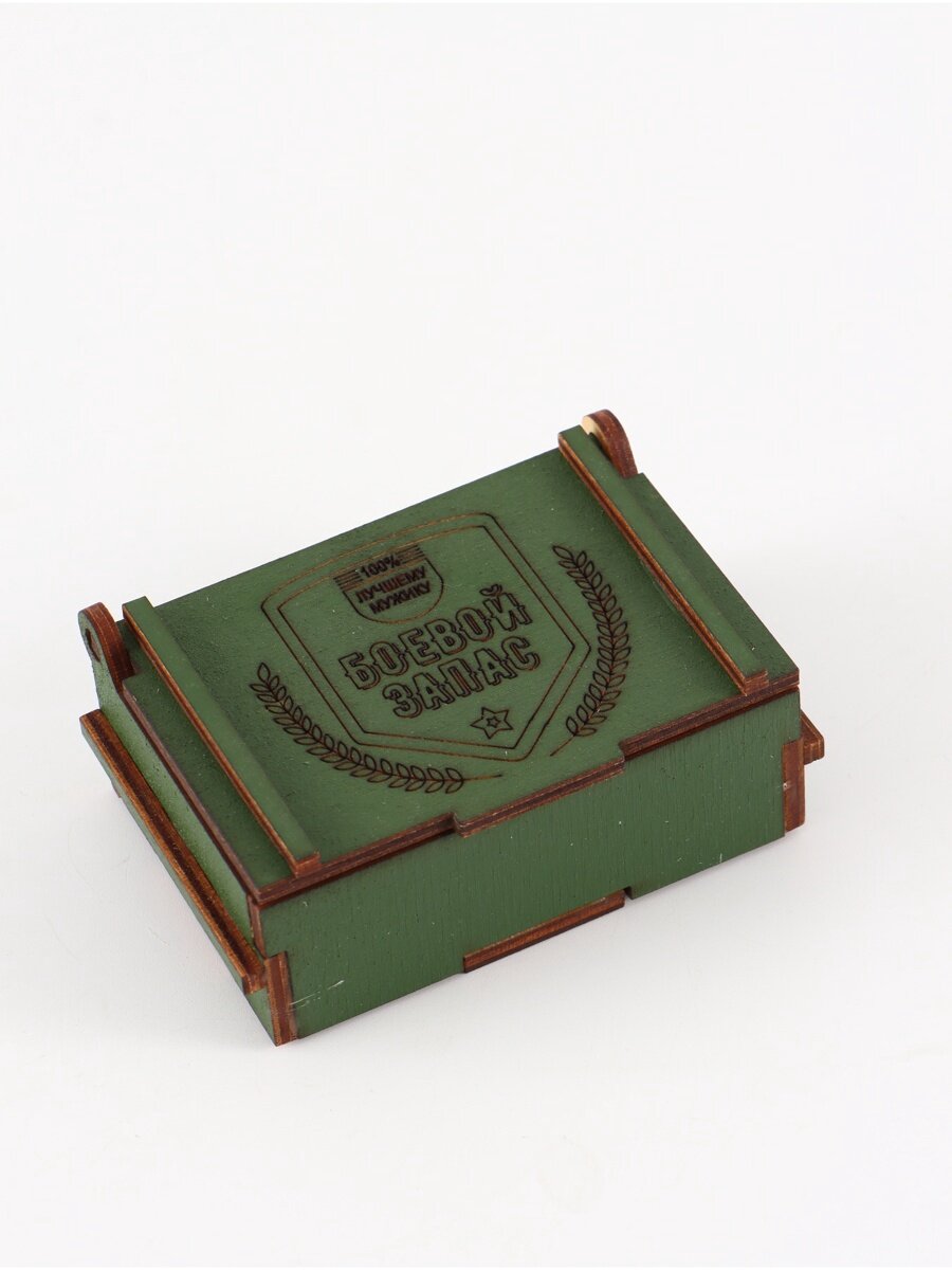 Коробка подарочная деревянная «Боевой запас» 8,5 х 6 х 3,5 см 10934104