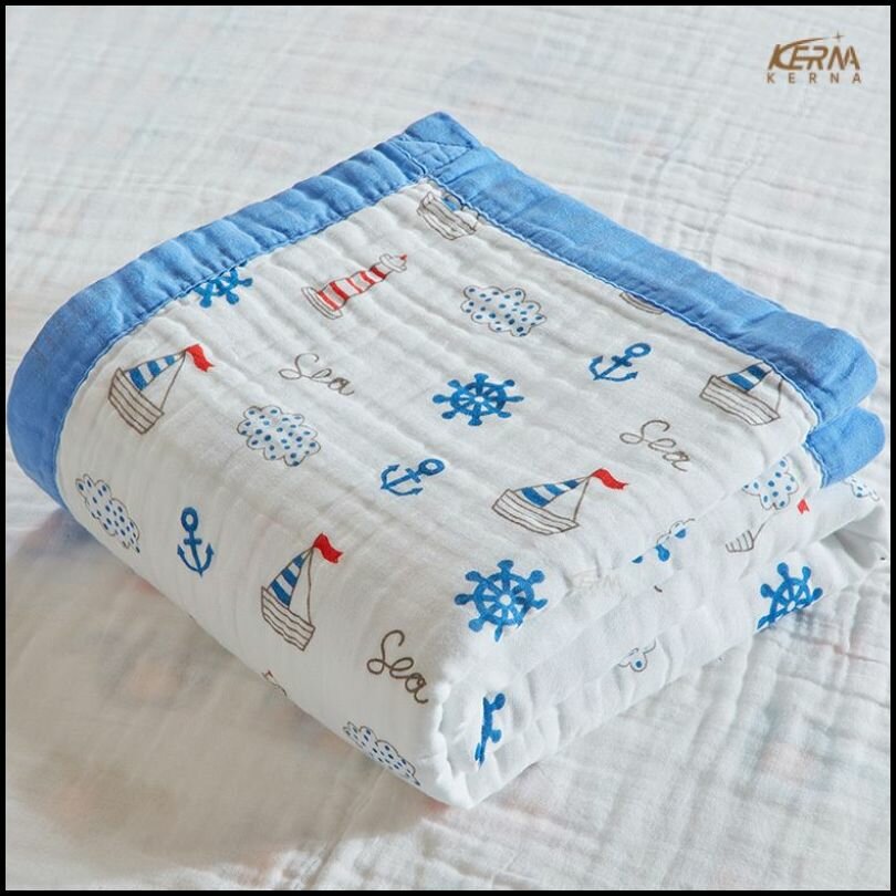 Полотенце детское 120x150 голубой