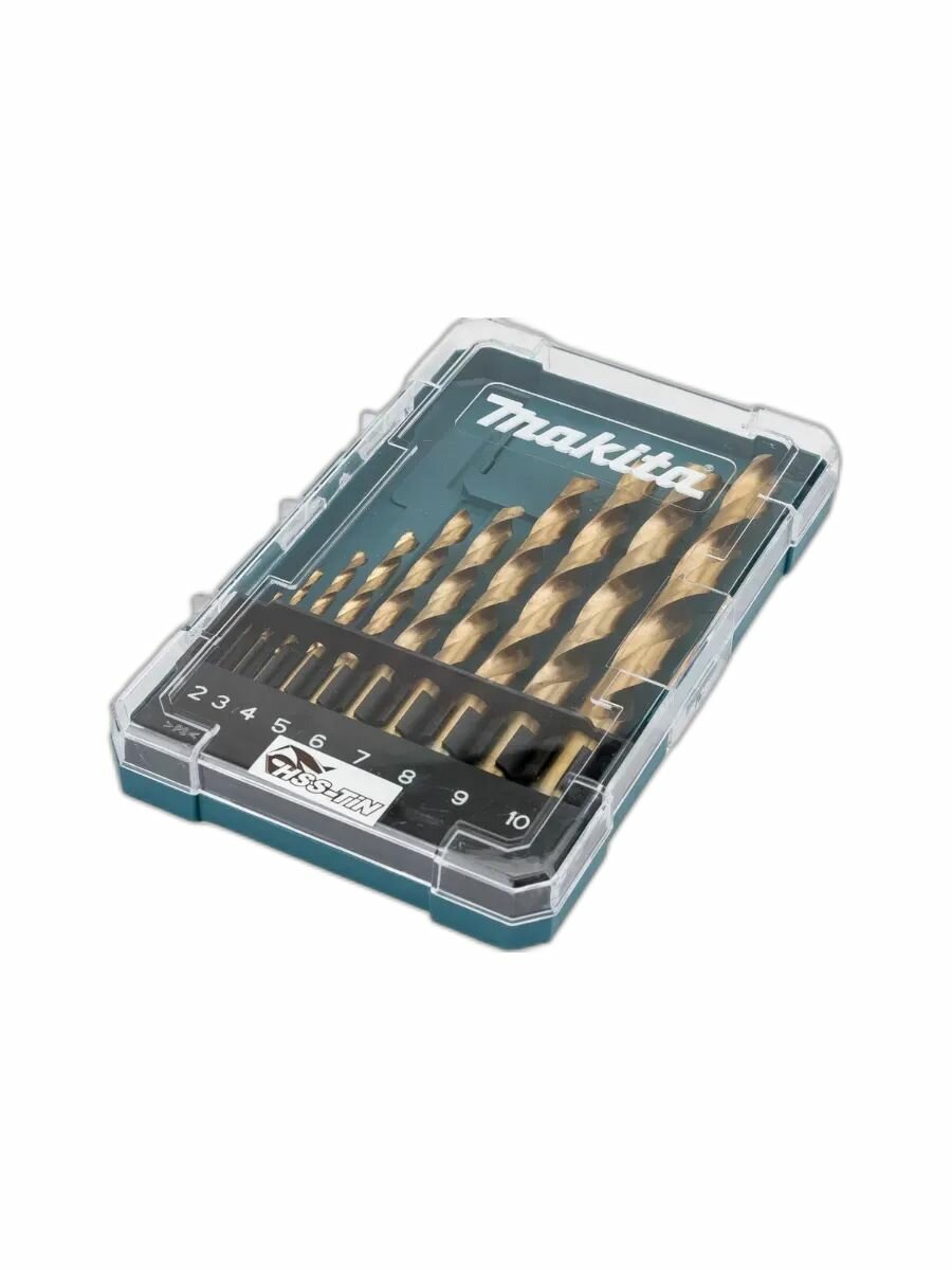 Оригинал: Набор сверл по металлу HSS-TiN Economy, 10 шт. (1-10 мм) Makita D-72849