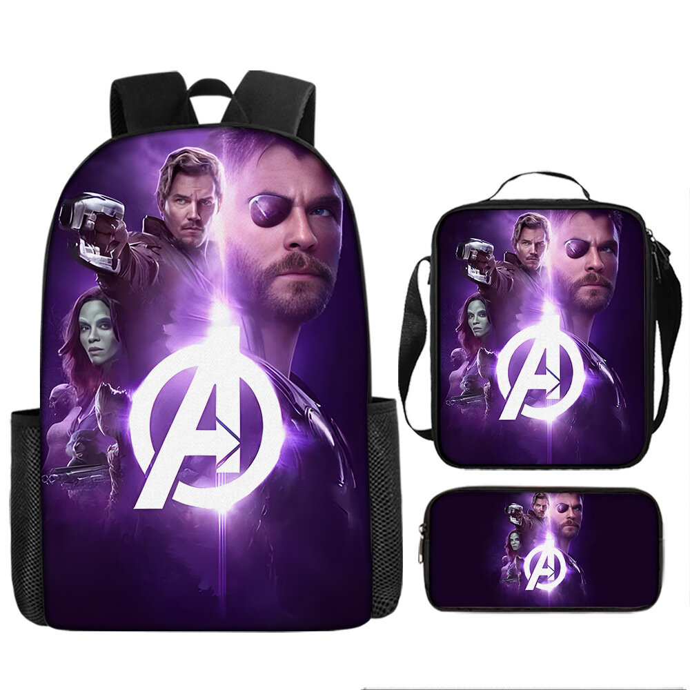 Трансграничный бестселлер: рюкзак «Мстители», набор школьных сумок из трех предметов для учащихся начальной и средней школы, рюкзак с цифровой 3D-раскраской