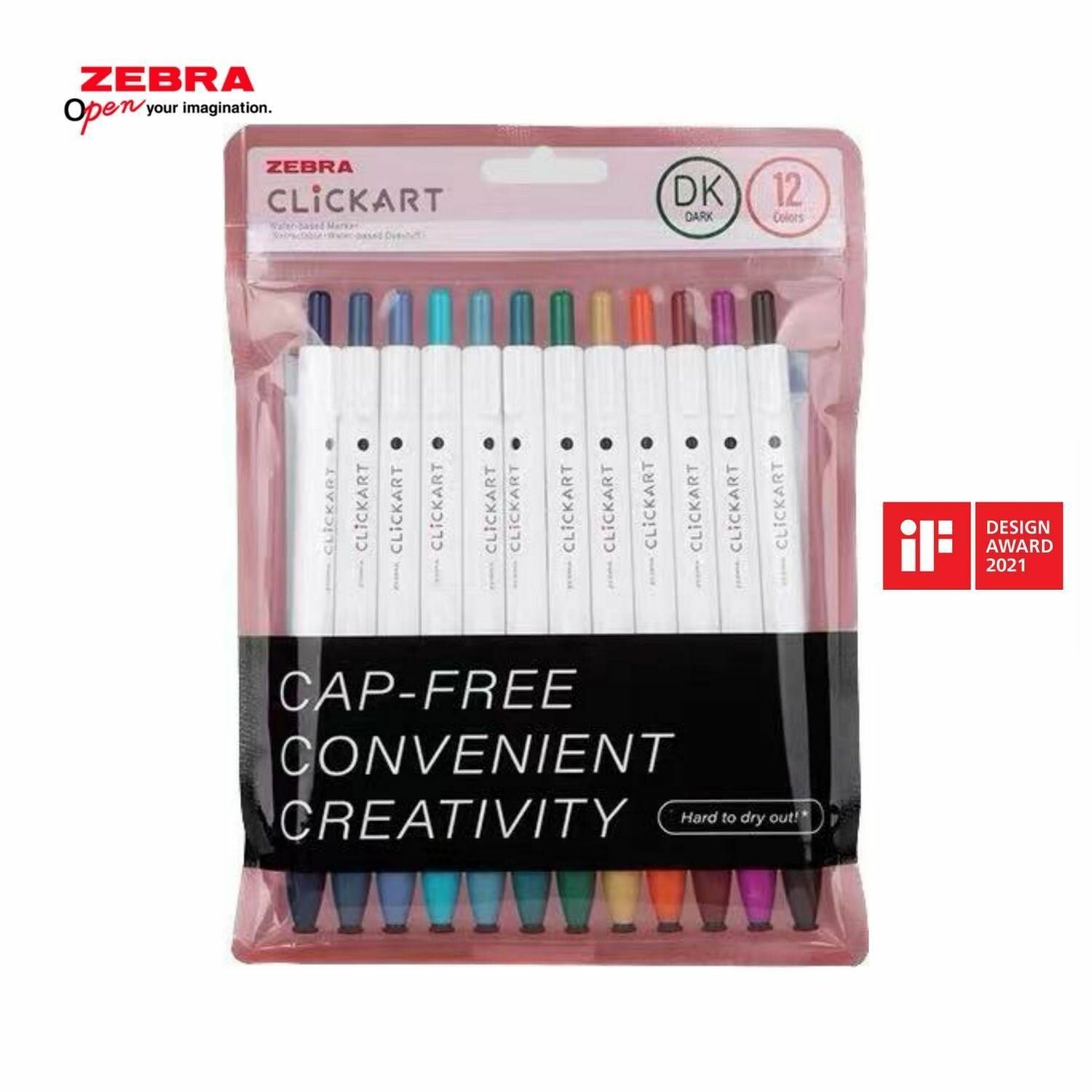 Набор маркеров Zebra CLICKART, WYSS22-12CDK, 12 цветов