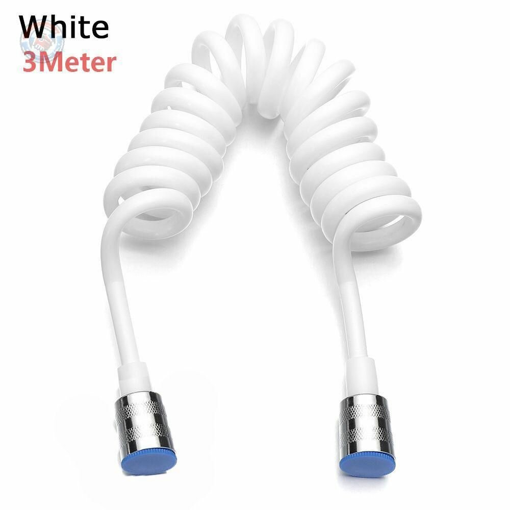 Трёхметровый душевой шланг с автоматическим отскоком, анти-намоткой, универсальная резьба 1/2 дюйма, подходит для горячей и холодной воды, компактное хранение