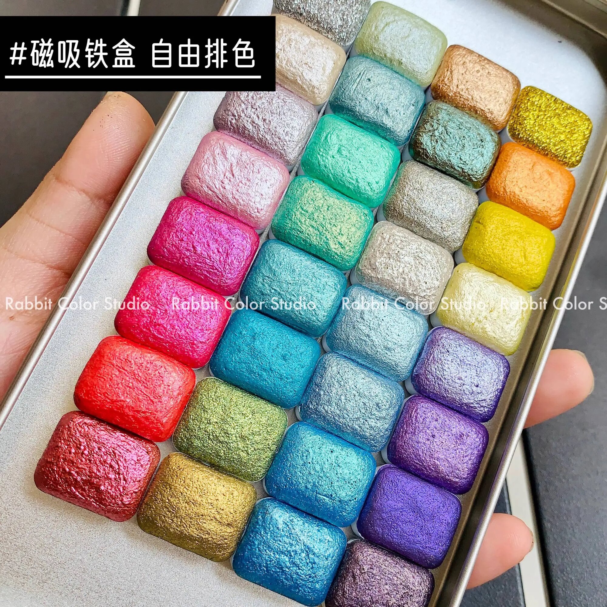 [Перламутровая акварель] Красочные маленькие пухлые 32 цвета | Набор однотонных акварелей объемом 1 мл. | Картина Тханка и написание тушью