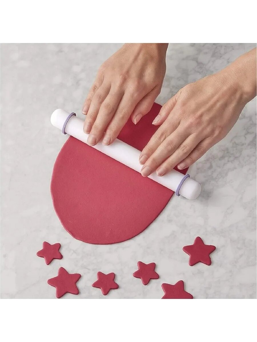 Удобная скалка с ограничителями для выпечки