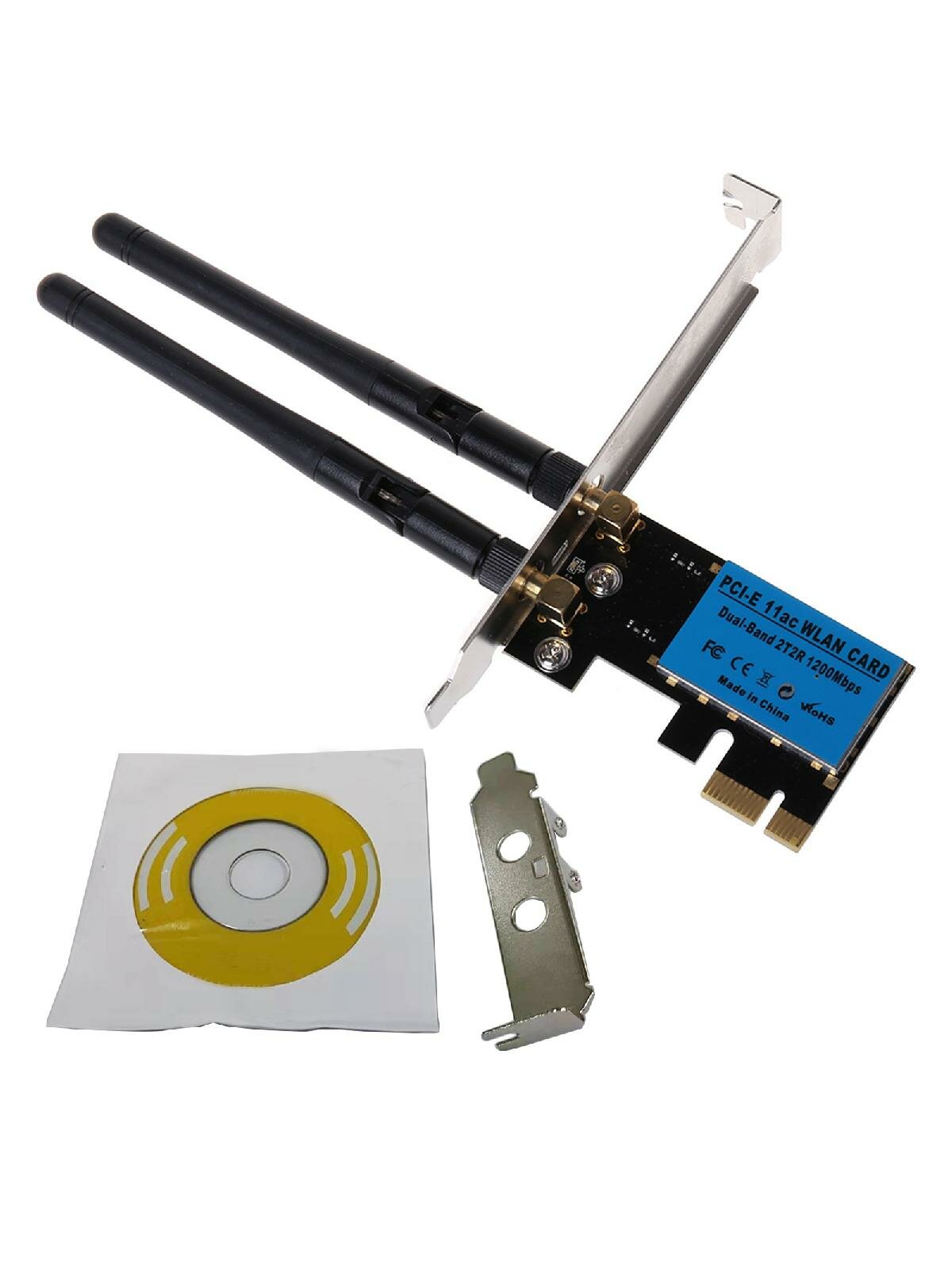 PCI-E 1200Mbps Wireless Network Card 2.4GHz/5GHZ Dual Band PCI for Express WIFI WLAN Card Adapter with Antennas for PC
