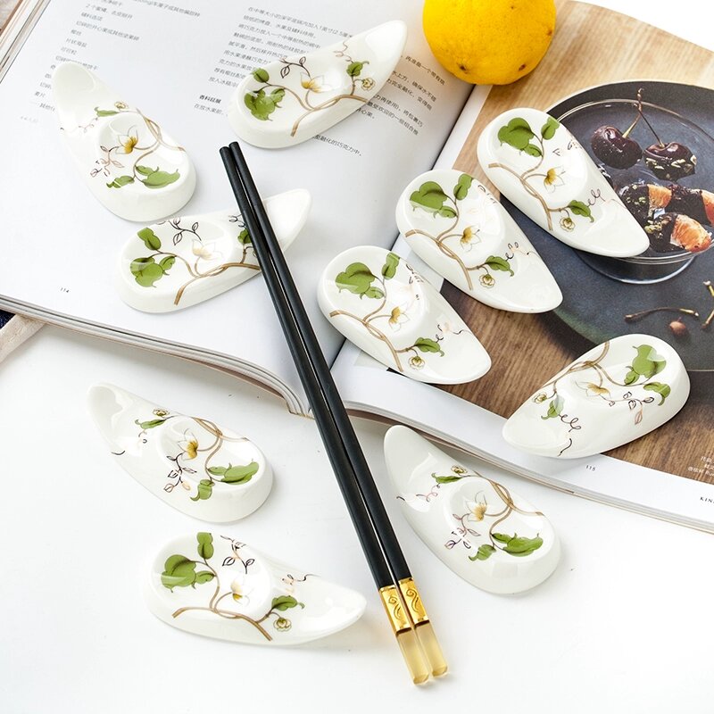 Подставка для палочек для еды из костяного фарфора Jinlan Jade Tangshan в форме рога, изысканная подставка для палочек