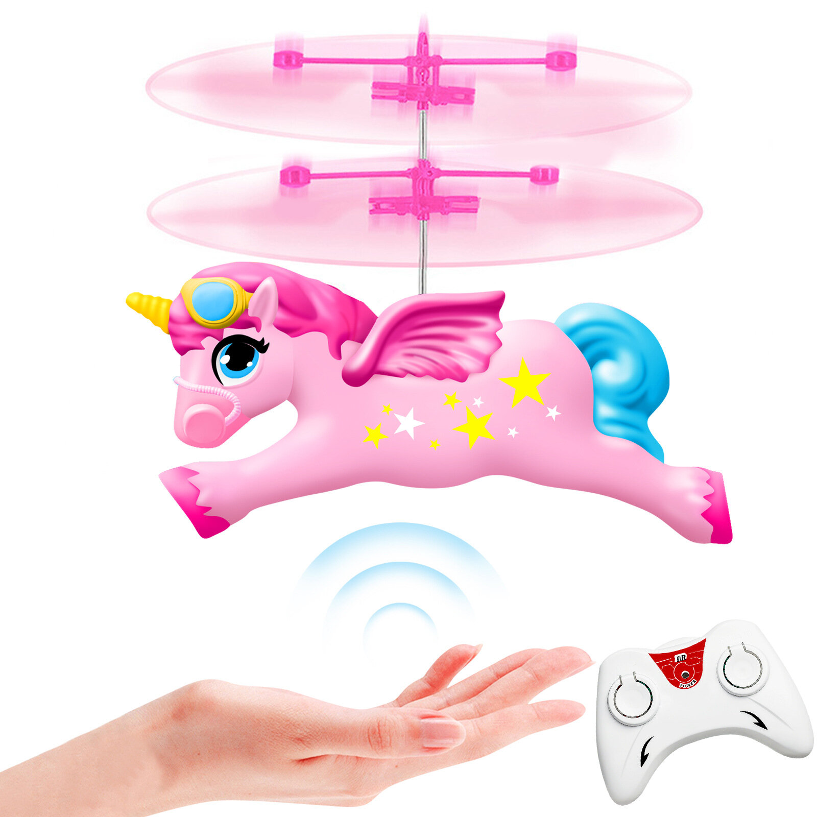 Трансграничный бестселлер Amazon с индукционным судном на воздушной подушке с ручным управлением и зарядкой светящейся индукционной летающей игрушки-единорога