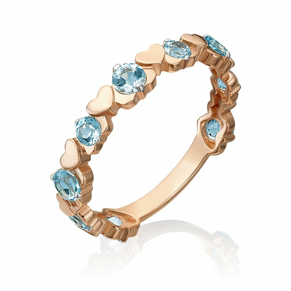 Кольцо, красное золото, 585 проба, топаз