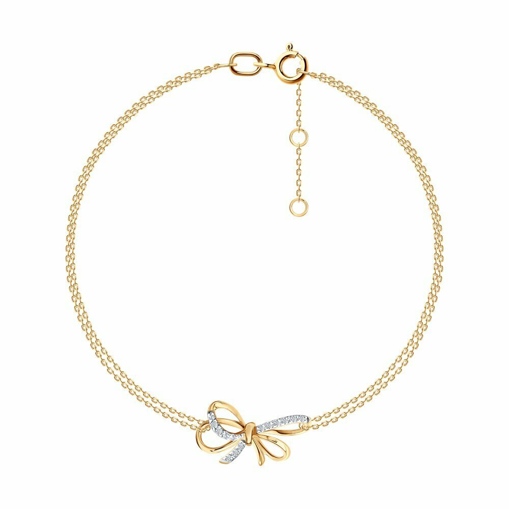 Браслет, красное золото, 585 проба