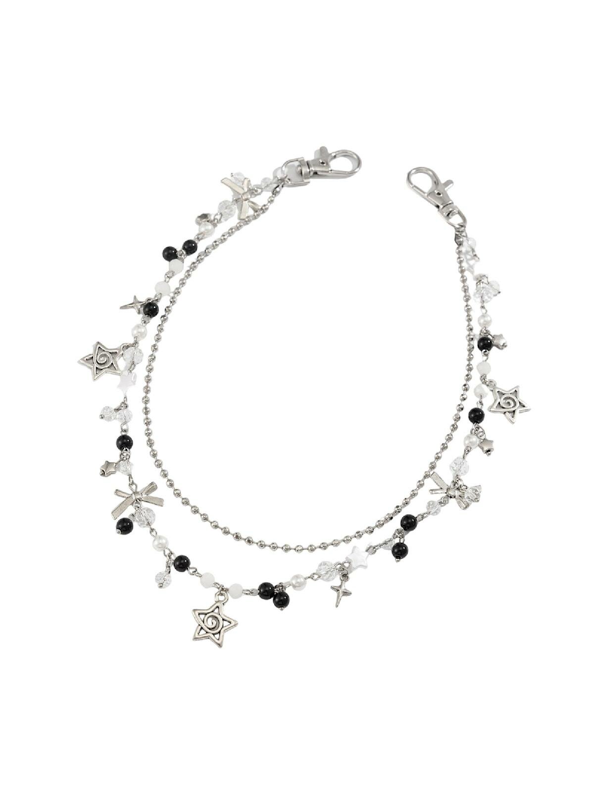 Модная женская цепочка для джинсов из страз и стеклянных бусин, стильный аксессуар