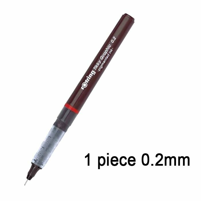 Линер ручка rotring 0.2 с черными чернилами для рисования эскизов, дизайн письма, водостойкий пигмент, 1 шт