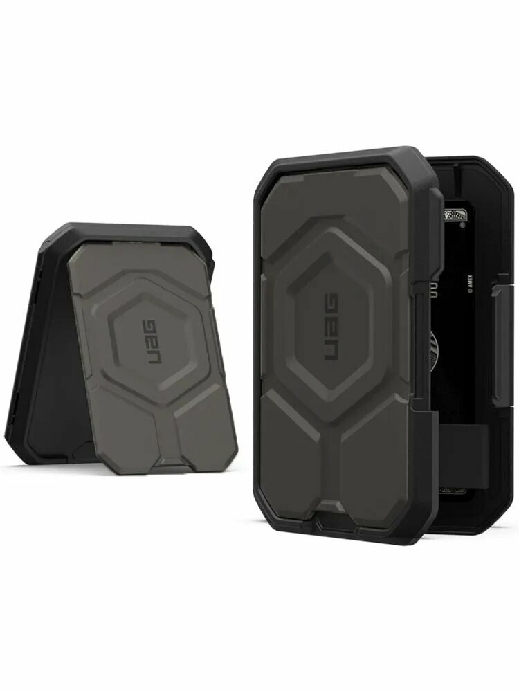 Жесткий магнитный кошелек UAG со съемным держателем для карт с 3 слотами и регулируемым металлическим креплением MIL-STD RFID lock, подходит для Samsung Galaxy S25 / S24 / S23 / S22