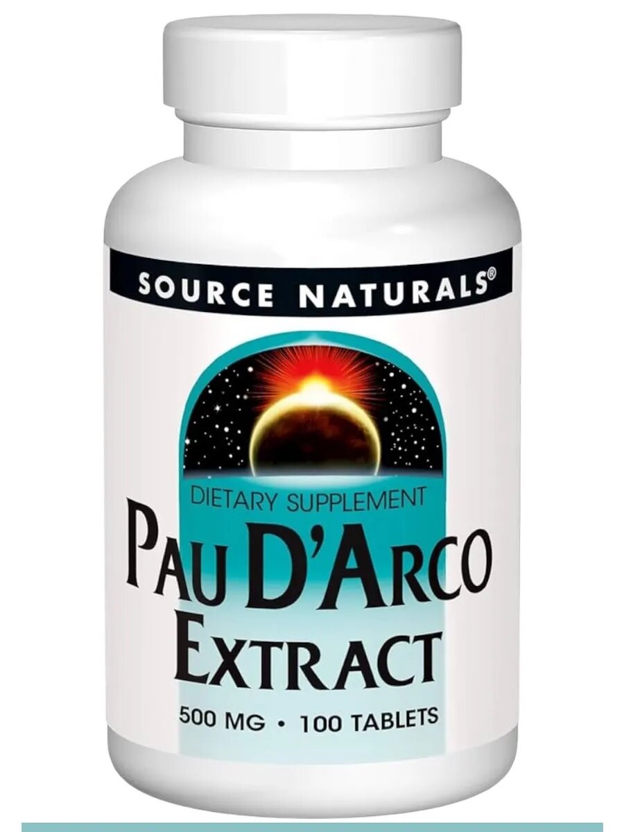 Pau D'Arco Extract, Source Naturals, 500 mg, 100 Tablets
