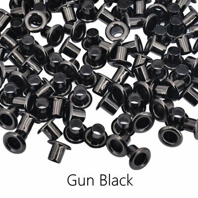 Металлические люверсы 5 мм для рукоделия Черный, Gun Black