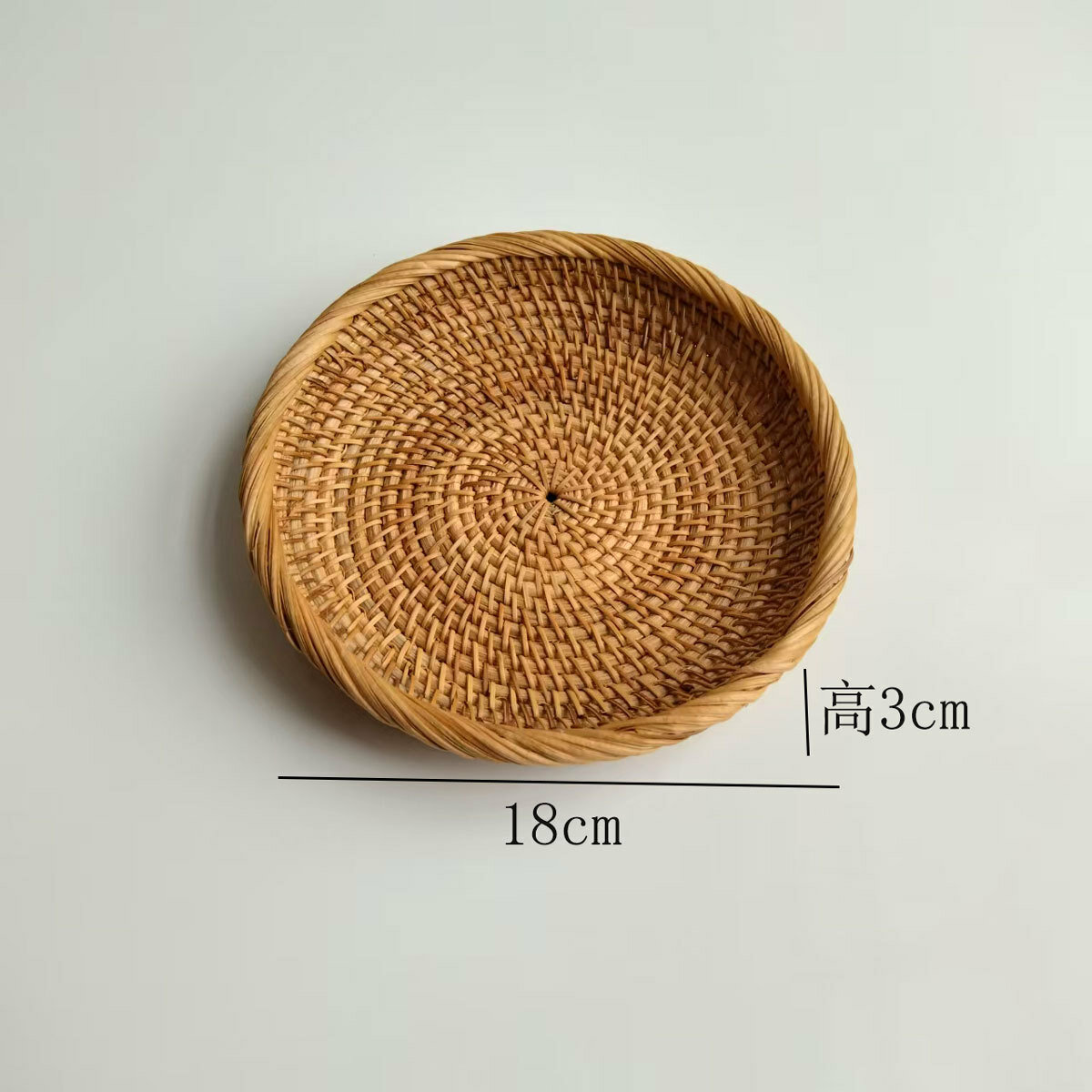 Оптовая продажа вьетнамских ротанговых корзин для хранения, круглая большая фруктовая тарелка, закуски, выпечка, маленькая корзина, коллекция мелких предметов, синий