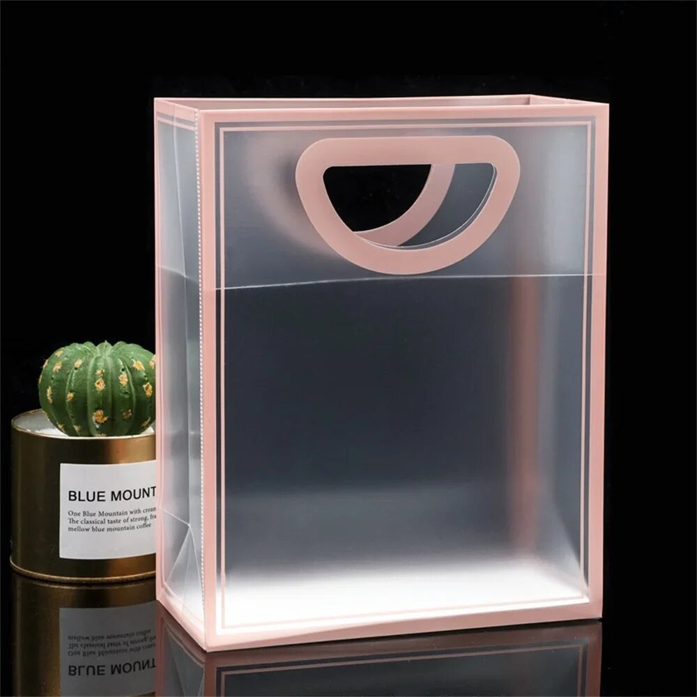 Прозрачные пакеты ПВХ с ручками Pink