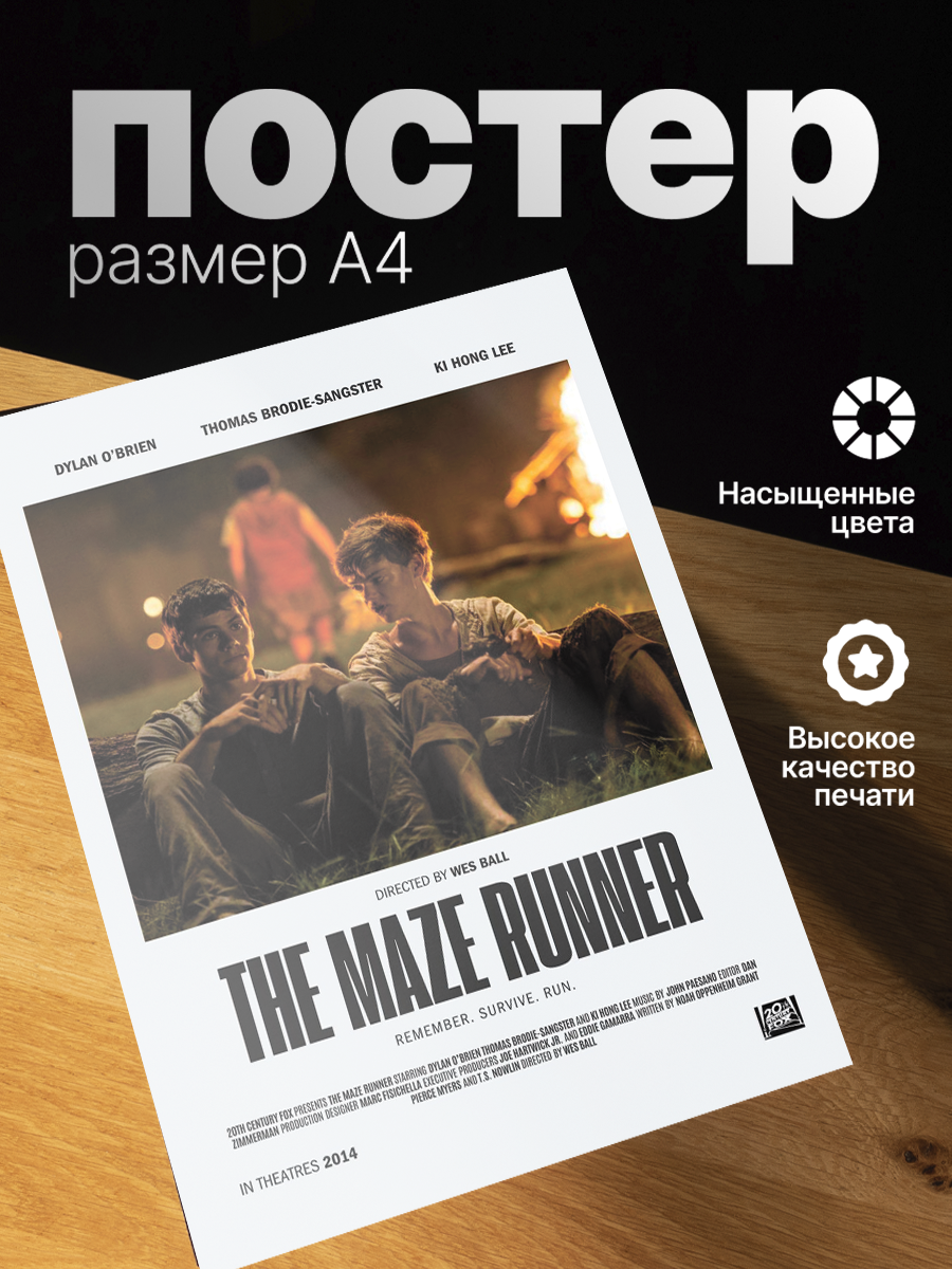 Постер ZEKEKS Бегущий в лабиринте, на стену, без рамы, 29x21 см, цифровая печать