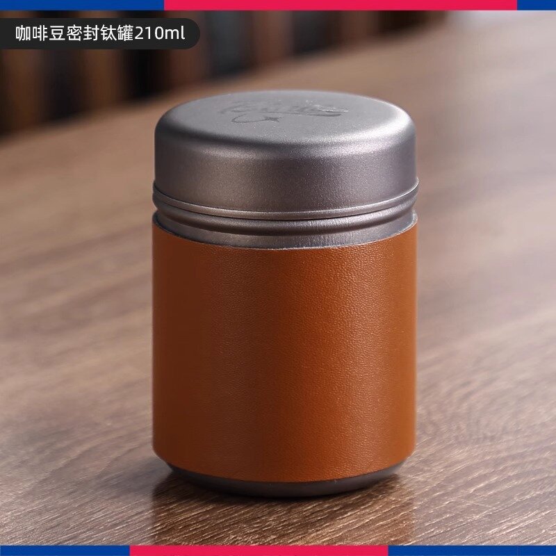 Контейнер для хранения кофейных зерен Bincoo из чистого титана, компактный, портативный, для чая, большой емкости, герметичный контейнер для кофейного порошка на открытом воздухе