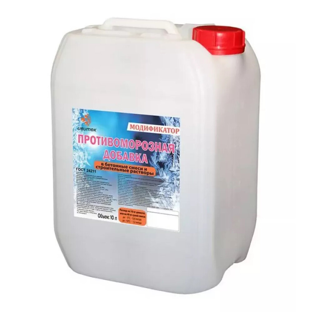 Противоморозная Добавка -10C, 10 л, для бетона и цементных растворов, прозрачная