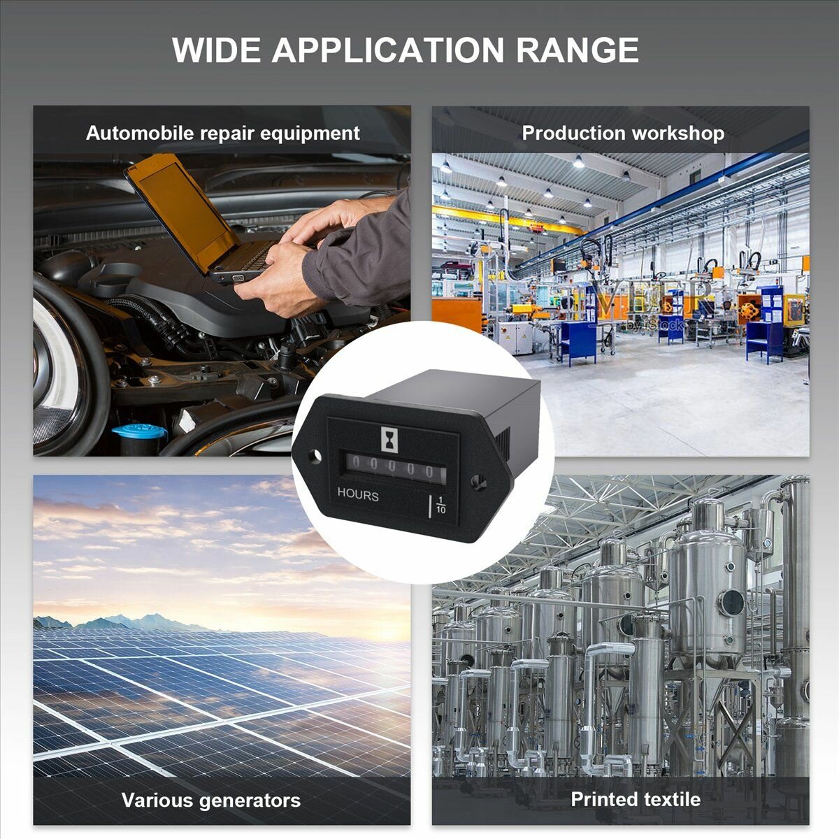 Механический счетчик моточасов DC10V-80V для двигателей, генераторов, лодок, автомобилей